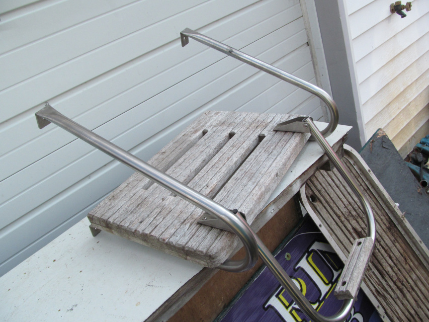 Teak Wood Swim Platform with Ladder