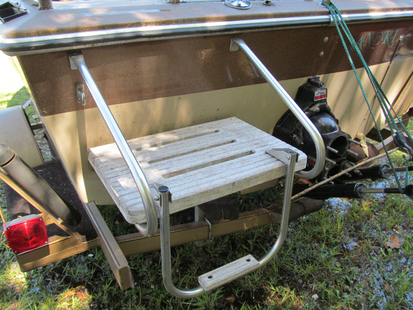 Teak Wood Swim Platform with Ladder